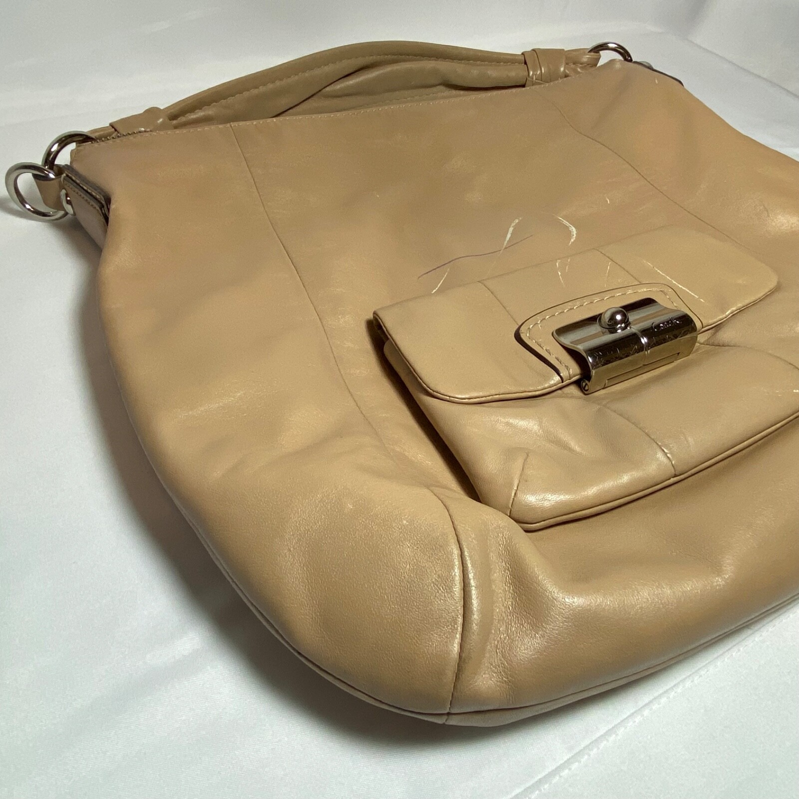 Coach Kristen 14783 Tan Leather Hobo Handbag Shoulder… - Gem