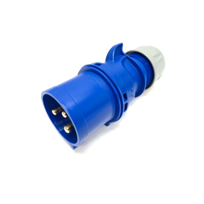 PCE Blue 32 Amp 3 Pin 2P+E 240V Male Plug 32A Ceeform Commando IP44 ...