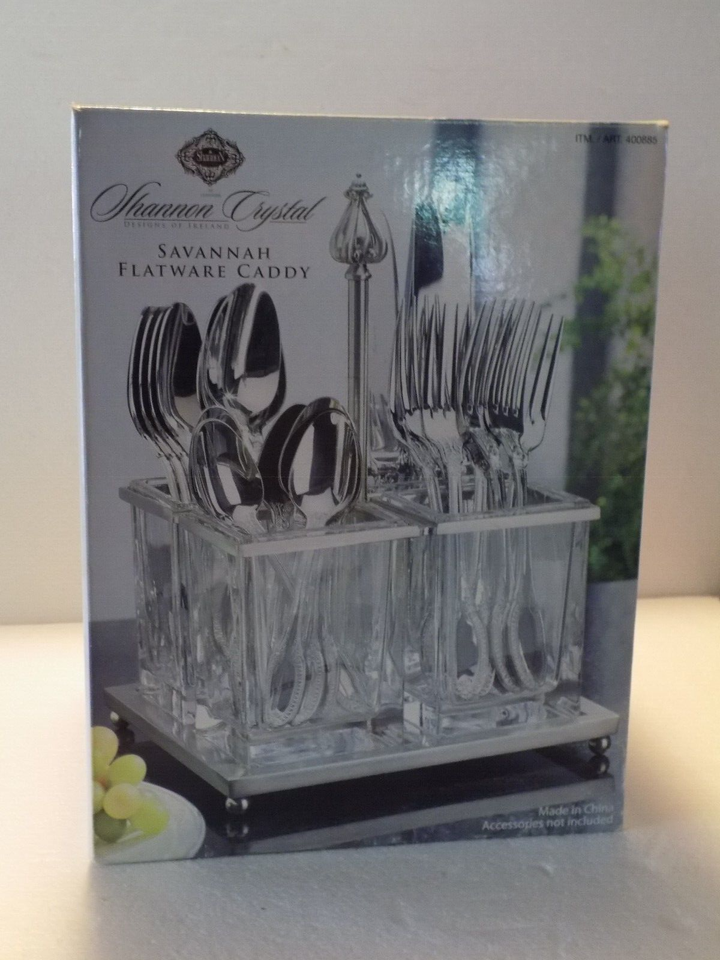 Shannon by Godinger Savannah Crystal Flatware Caddy (400885) New in Box ...