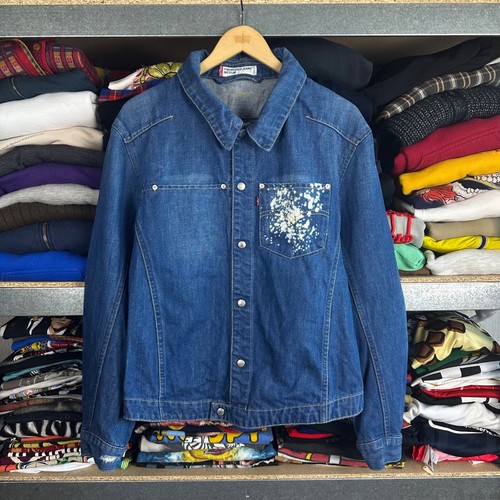 VINTAGE 00s LEVIS ENGINEERED JEANS TRUCKER JACKET LVC RARE COLOR SKY ...