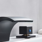 Matte Black LED Waterfall Widespread Bathroom Basin Sink Faucet 2 ...