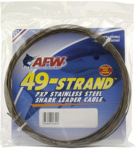 AFW K600C-0 49 Strand 7x7 Stainless Steel Shark Leader Cable 35926018013| eBay