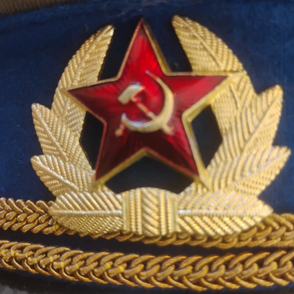 PAIR of SOVIET USSR Russian KGB OFFICER MILITARY UNIFORM PARADE CAP ...