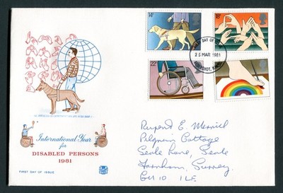 1981 Disabled Year FDC. Stuart, Aldershot Hants First Day Cover. SG ...