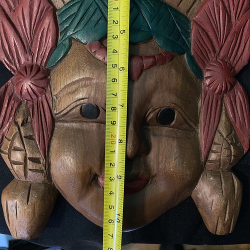 VINTAGE BALI AGA HAND CARVED WOODEN CEREMONIAL DANCE MASK OF TENGANAN ...