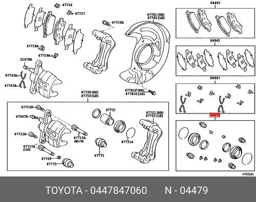 Genuine OE Seal Kit FRT, 0447847060 for TOYOTA 04478-47060 | eBay