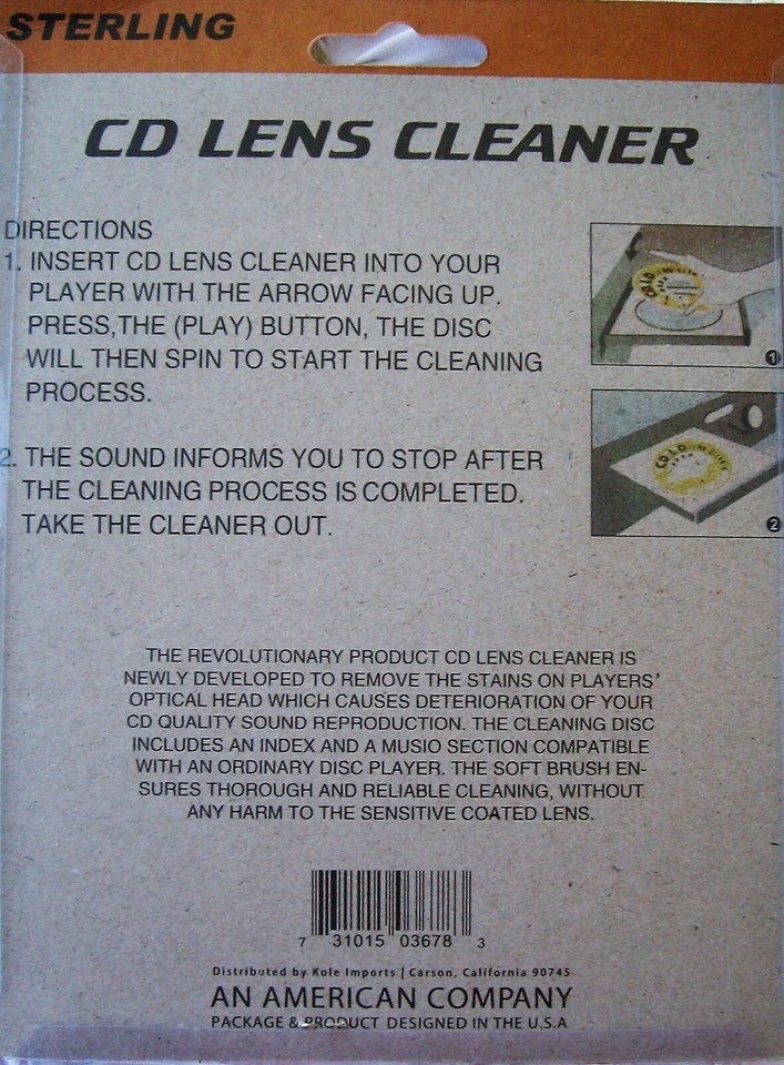 Sterling All-Purpose Lens Cleaner for Media DISC-PLAYERS {DVD, BR, CD ...