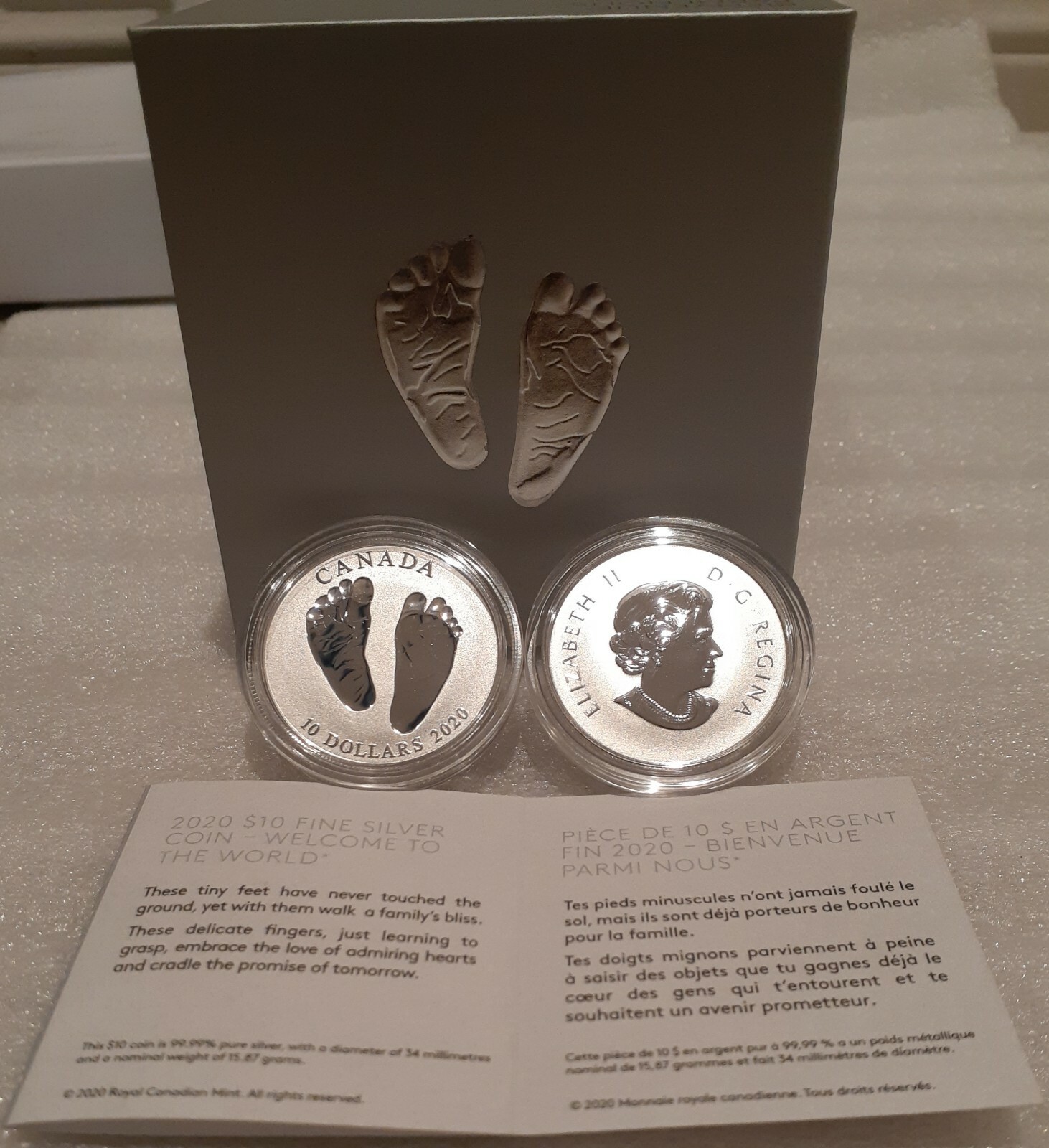 2020 Premium Baby Welcome to World Pure Silver $10 1/2OZ Coin Canada ...