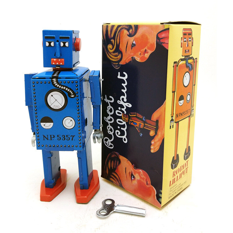Lilliput Robot Windup Tin Toy LOT Wind-up 1940's Robot Reproduction ...