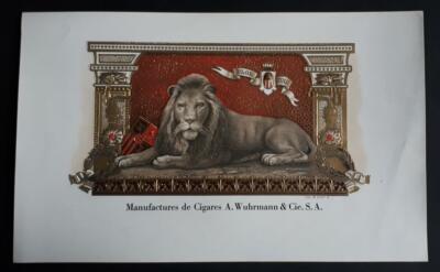 ORIGINAL EMBOSSED CIGAR BOX LABEL LION CIGARES FLOR FINA | eBay