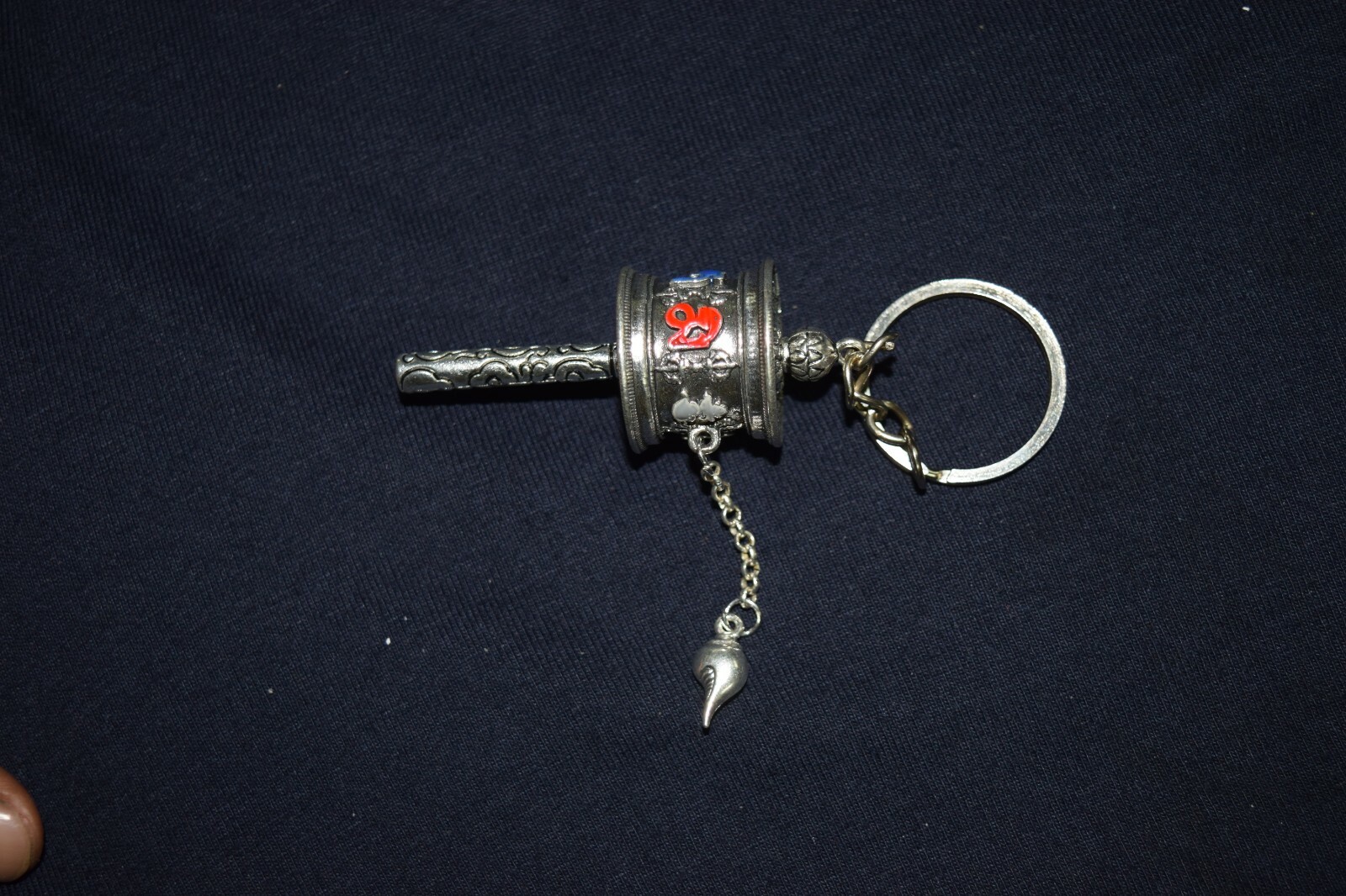 Tibetan Prayer Wheel Key Chain Handmade White Metal Unique Gift ...