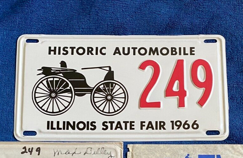 1966 Illinois Historic Auto State Fair Limited Use License Plate # 249 ...
