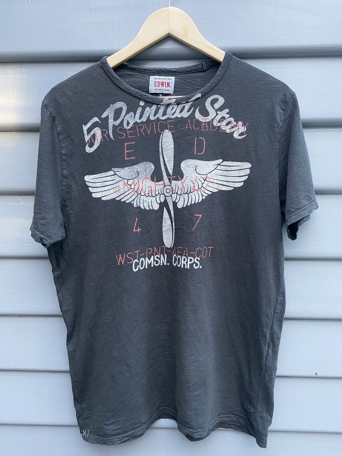 EDWIN Tee Size M Grey Graphic Print Cotton Tokyo Japanese Casual | eBay