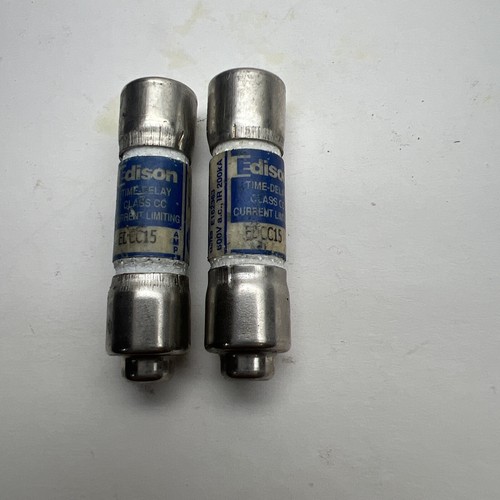 🔥Edison EDCC15 15A 600VAC TIME DELAY Fuses Lot(2) Used, Free Ship🇺🇸 | eBay