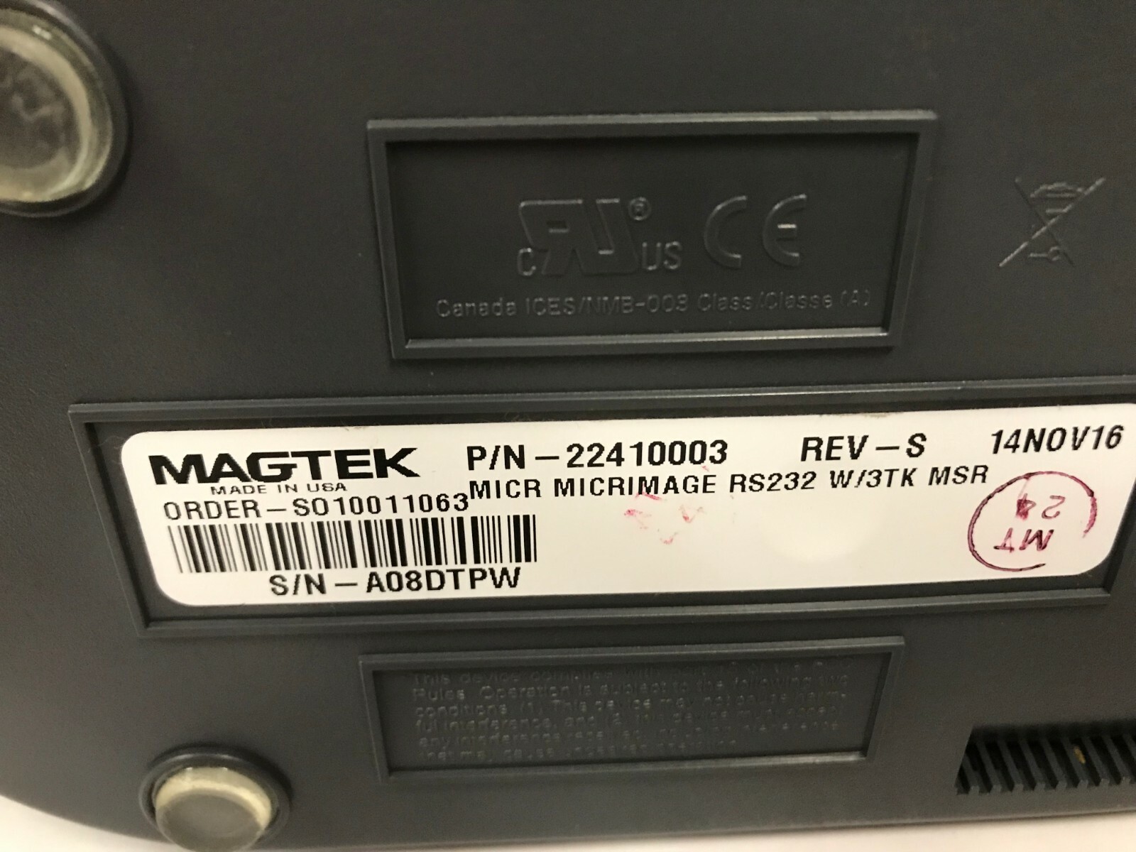 MagTek 22410003 MICRImage scanner RS232 complete | eBay