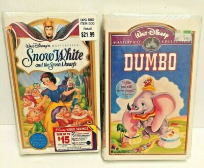 Walt Disney Masterpiece Collection New Sealed Snow White & Dumbo VHS ...