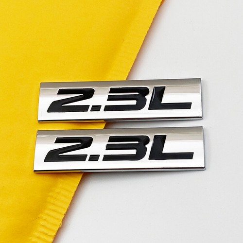 2x Black Chrome Metal 2.3L Logo Engine Badge V6 V8 Racing SUV Emblem 3D ...