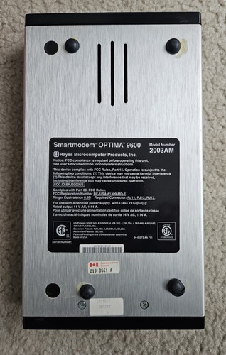 HAYES Smartmodem Optima 9600 2003AM External Modem [NO Power Supply] | eBay