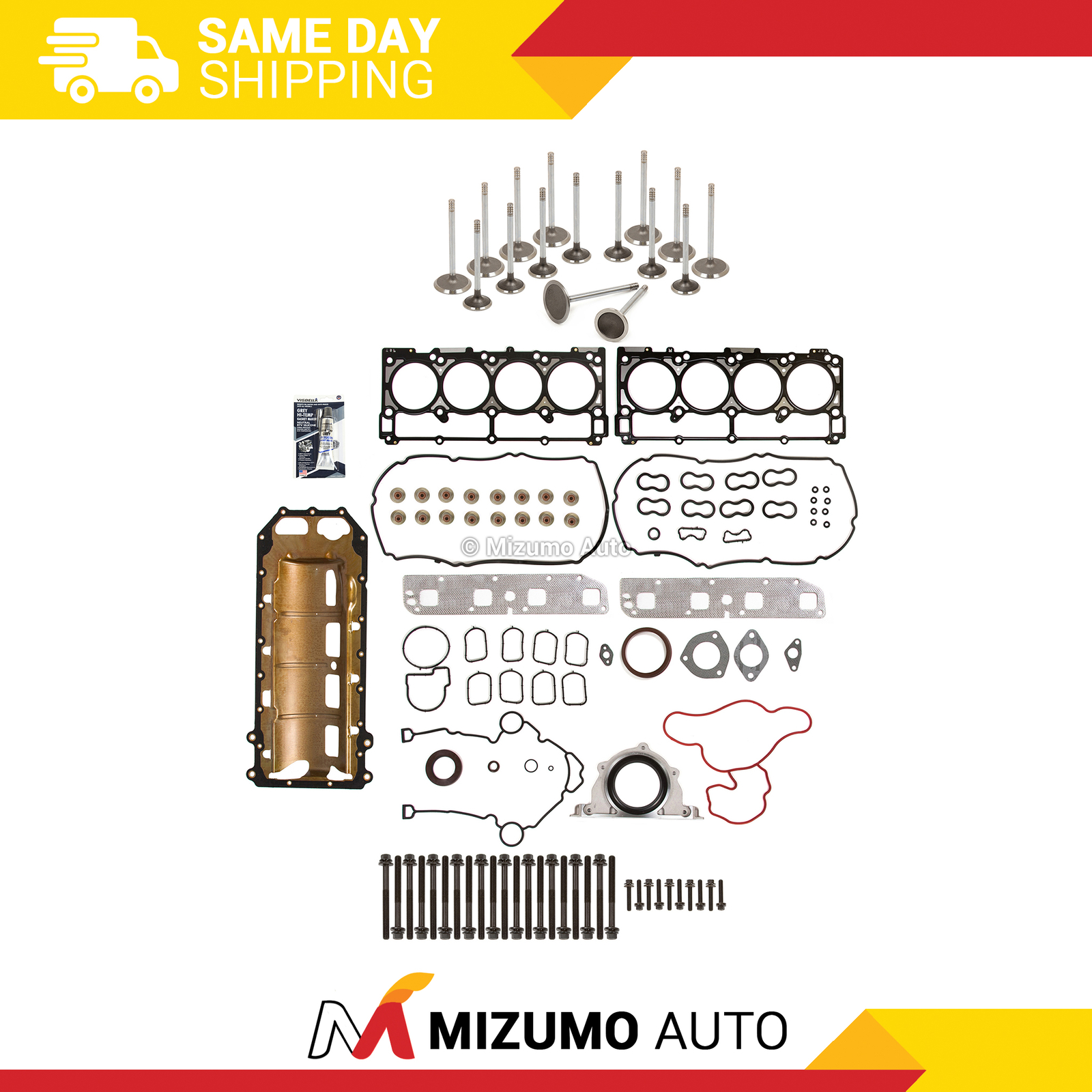 Full Gasket Set Intake Exhaust Valves Fit 09-15 Chrysler Dodge Jeep 5.7 ...