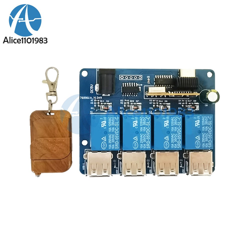 USB HUB Concentrator 4 Female USB Expansion Board Module 433MHz Remote ...