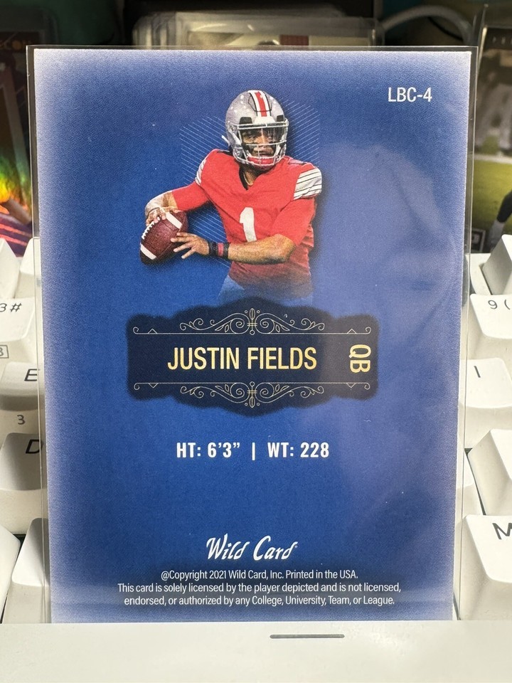 2021 Wild Card Matte Blue Justin Fields RC #LBC-4 | eBay