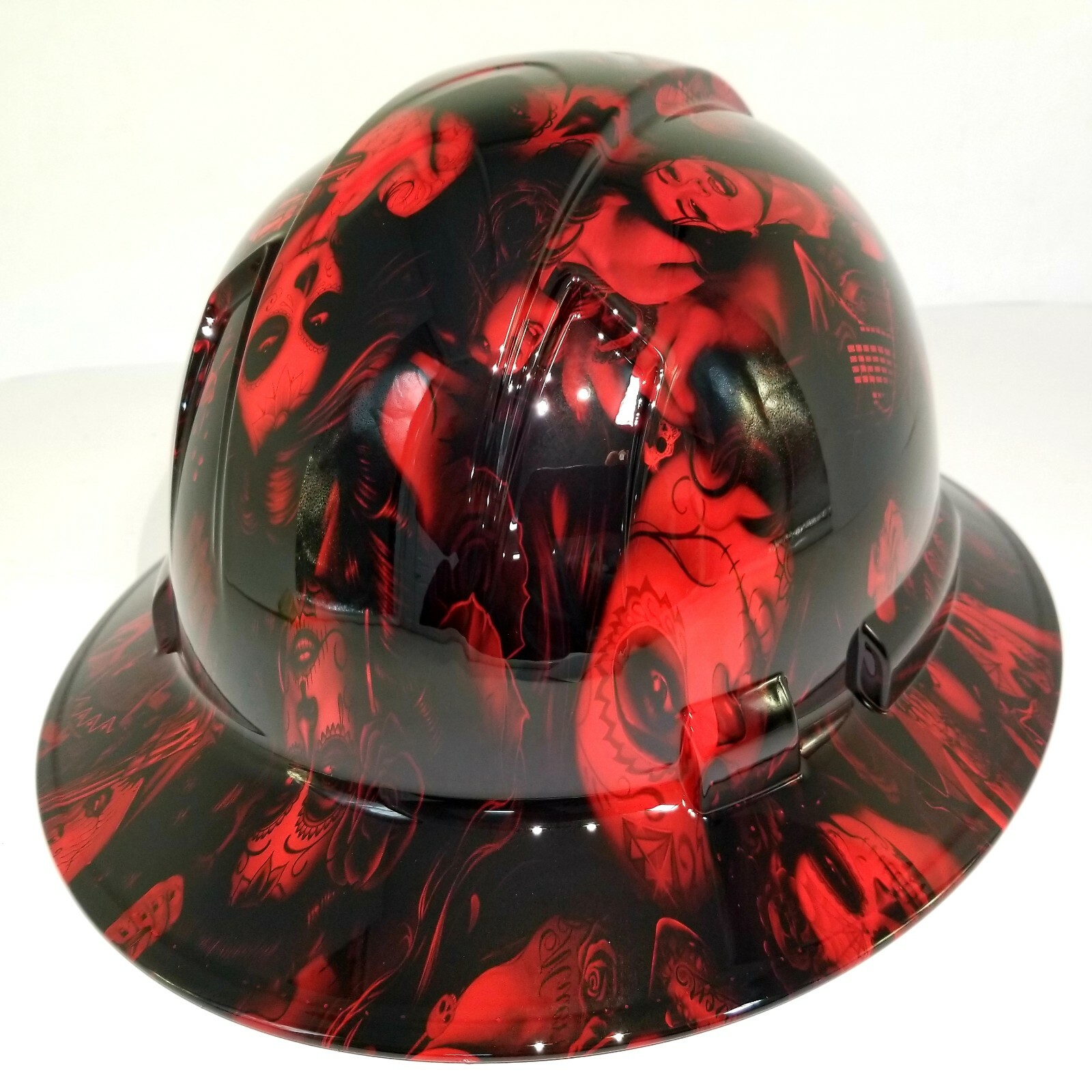 FULL BRIM Hard Hat custom hydro dipped, NEW CANDY RADIOACTIVE RED ...