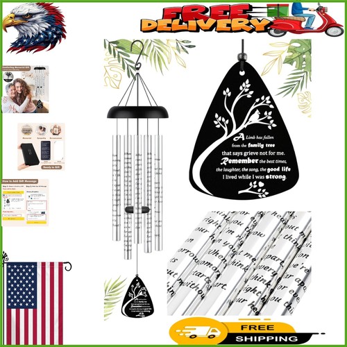 Rustproof Memorial Wind Chimes with Poem - Lasting Gift of Remembrance ...
