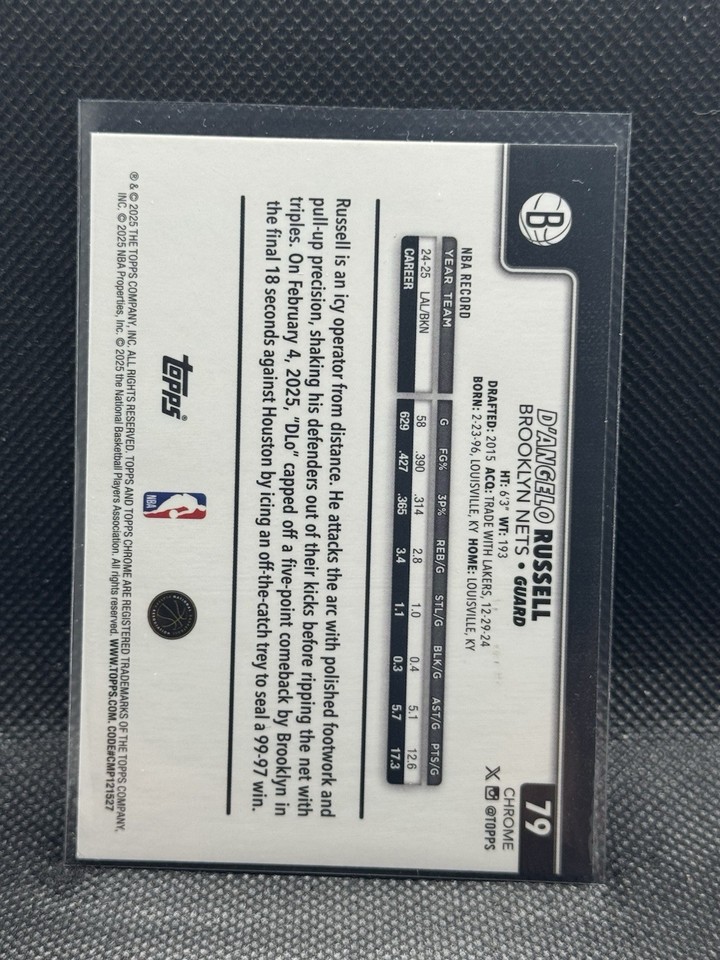 2025-26 Topps Chrome Basketball D'Angelo Russell #79 Refractor | eBay UK