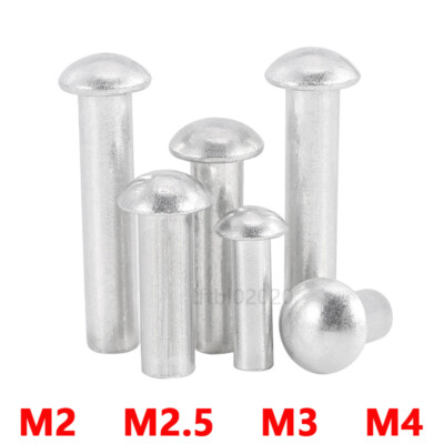 M2-M4 Halbrundnieten DIN 660 Aluminium Niete Halbrundkopf Alunieten ...