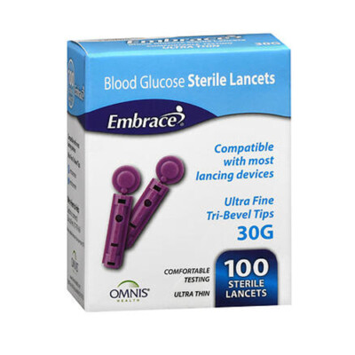 Blood Glucose Sterile Lancets 30G 100 UNIT By Embrance | eBay