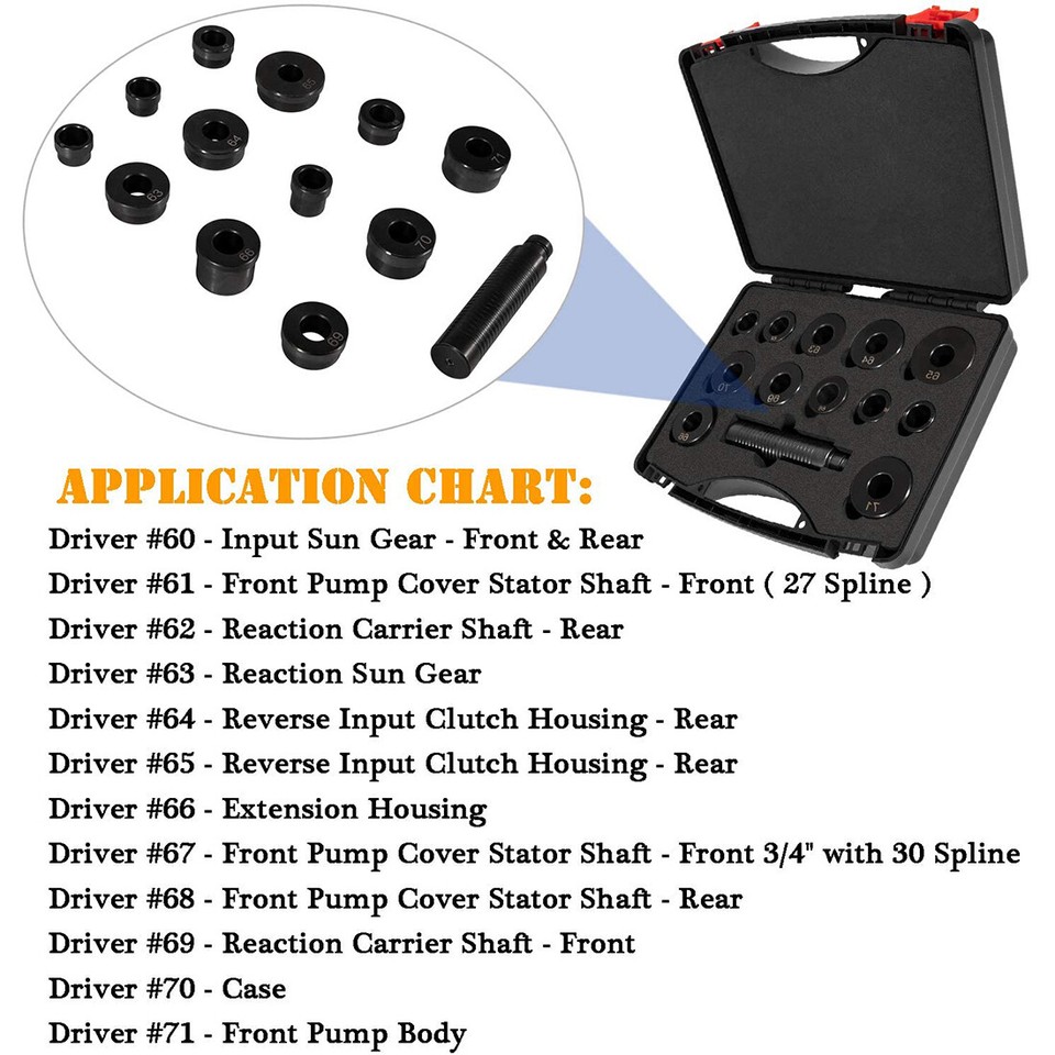 T-0220-700R4 Bushing Driver Kit Tool for GM 700-R4 4L60 4L60E 4L65E ...