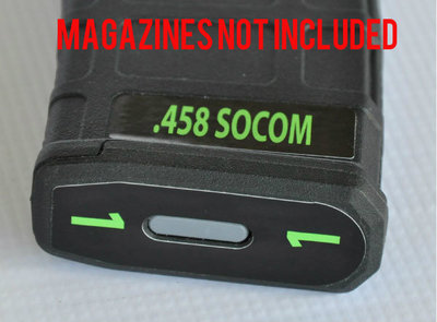 .458 SOCOM MAG STICKERS fits MAGPUL PMAG 30 GEN M3 MAGS LIME NUMBERS 1 ...