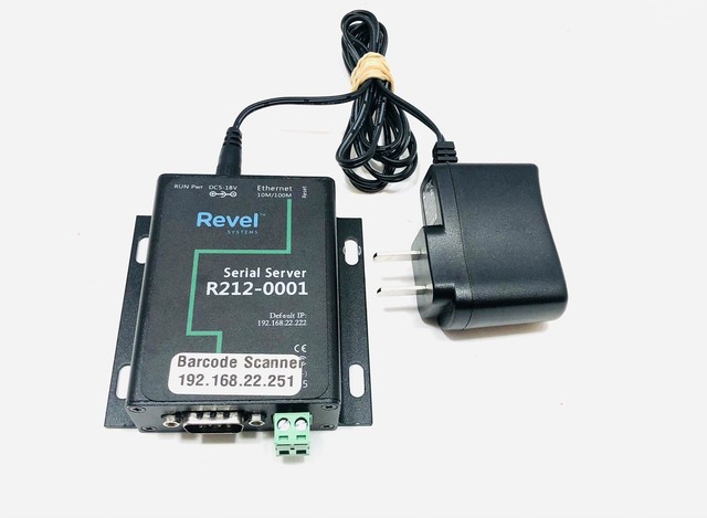 Revel Systems POS Barcode Scanner Serial Server R212 0001 Ethernet Com ...