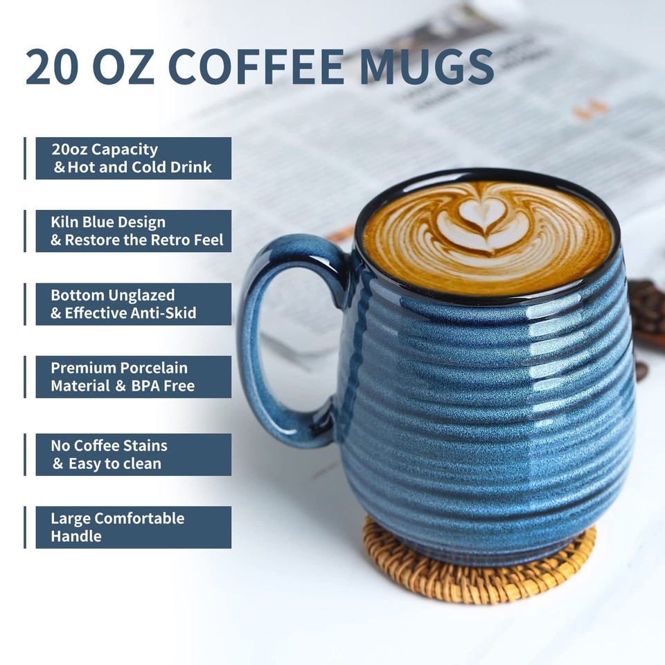 Coffee Mug 20 Oz Ceramic Coffee Cup For Men And Women Large Coffee Mug ...