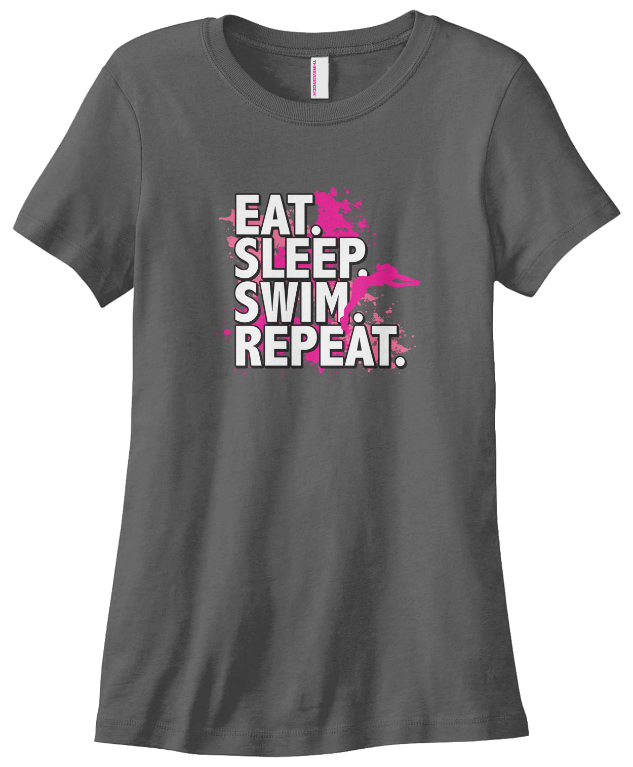 Threadrock Women's Eat Sleep Swim Repeat T-shirt Love Swimming Swim | eBay