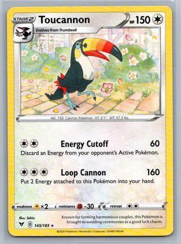 Toucannon 145/185 Vivid Voltage Rare Pokémon TCG 2020 | eBay