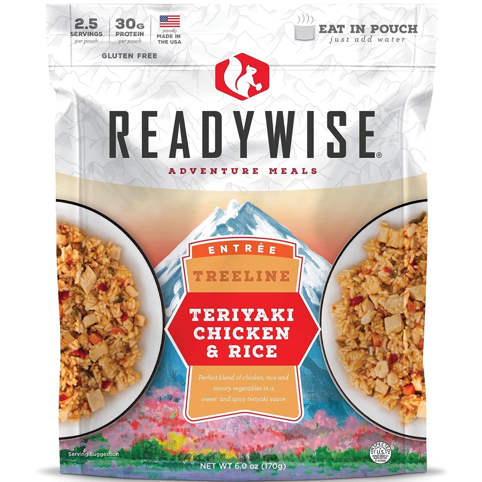 ReadyWise Treelline Teriyaki Chicken & Rice MRE Ready To Eat Meal ...