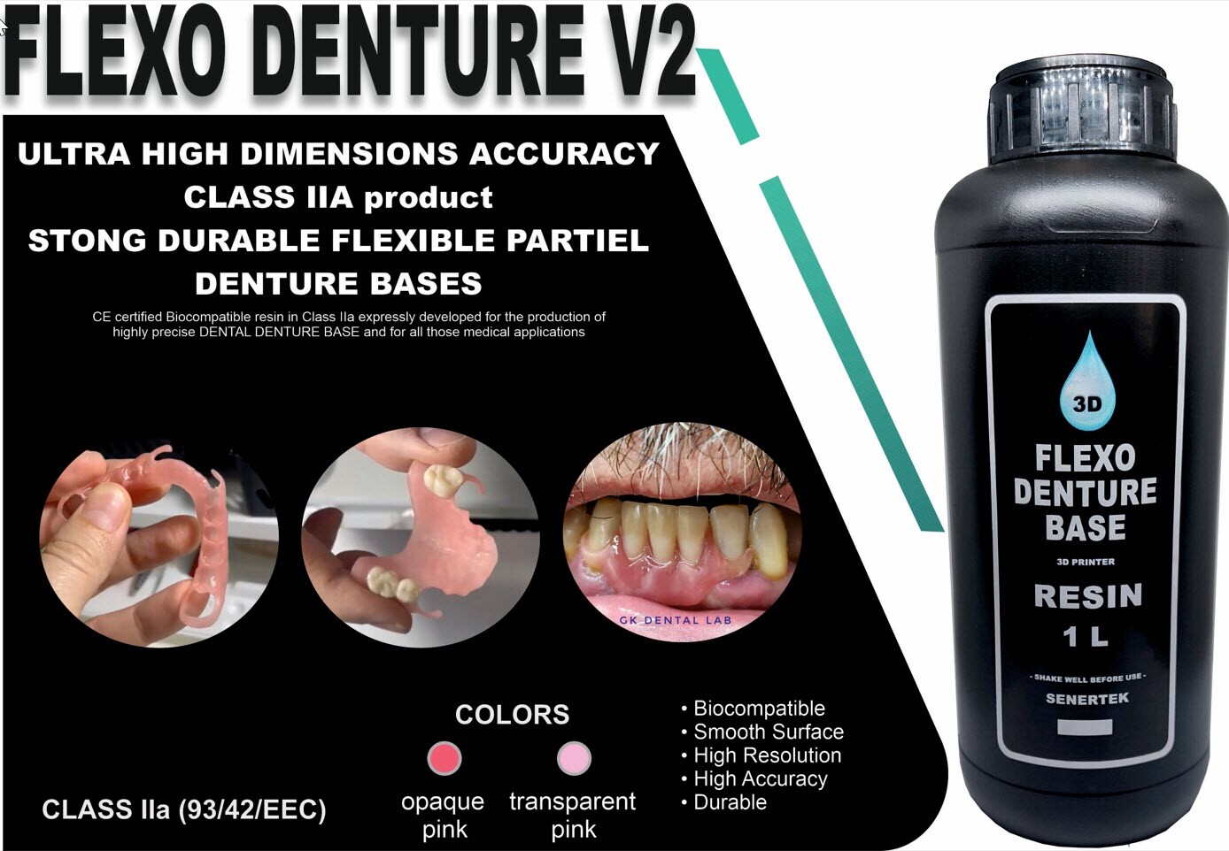 DLP SLA LCD 3d printer FLEXIBLE DENTURE BASE resin partiels and full ...