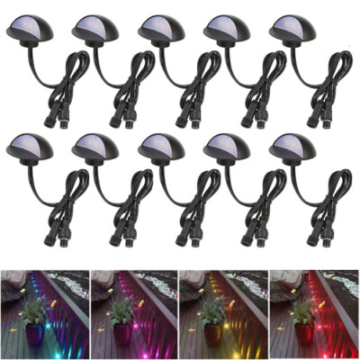 1.97" 12V RGB Half Moon WIFI LED Deck Post Lights Stair Step Fence ...