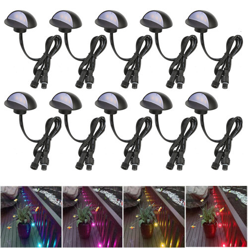 1.97" 12V RGB Half Moon WIFI LED Deck Post Lights Stair Step Fence ...