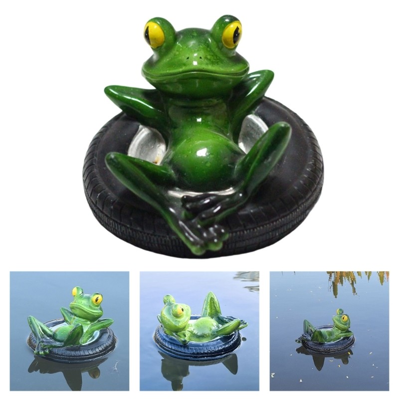 Miniature Floating Frogs Ornament Resins Craft For Water Garden Indoor ...