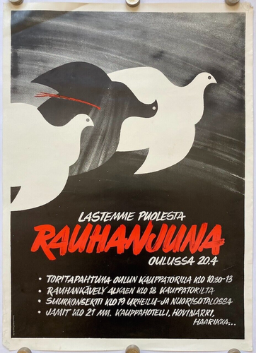 Original Vintage Poster VEIKKO TORMANEN -PEACE TRAIN -CHILDREN ...