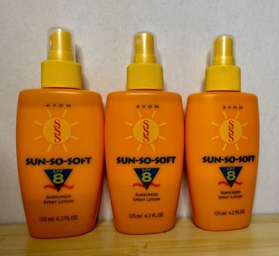 Avon Sun-So-Soft SPF 8 - 4.2 FL Oz sunscreen spray lotion -new Old ...