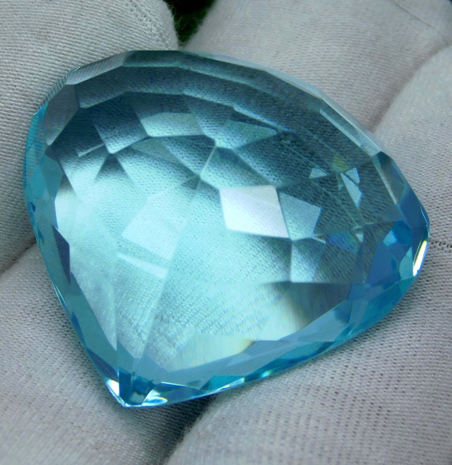 Certified 98.10 Ct Natural Santa Maria Blue Aquamarine – Pear Cut Loose ...
