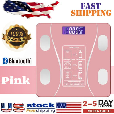 Digital Bathroom Scale for BMI Smart Bluetooth Scale LCD Display 400lbs ...