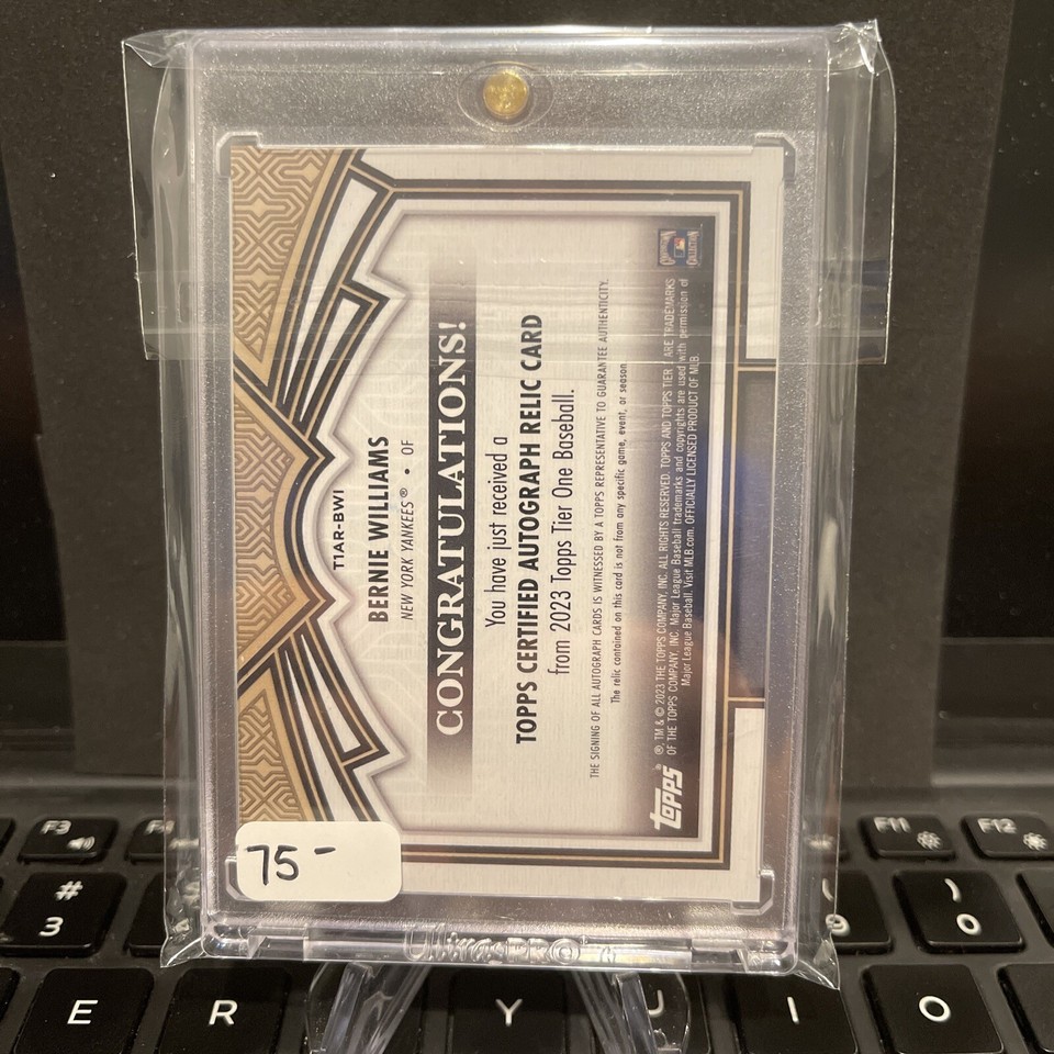 2022 Topps Tier One Bernie Williams Autograph Relic #76/99 Yankees | eBay