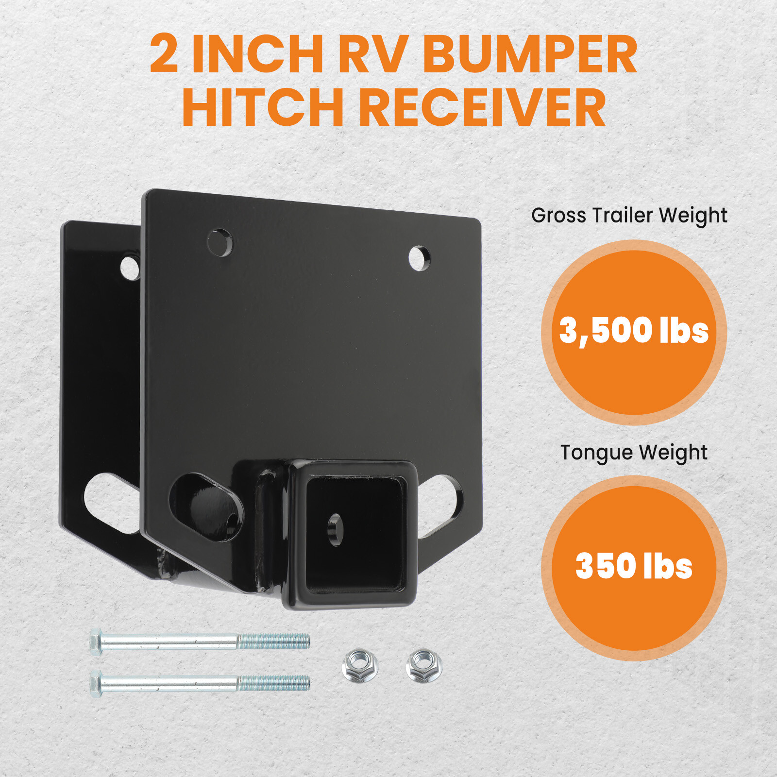 2 inch RV Bumper Mount Hitch Receiver Kit for 4x4 inch Square RV Bumper ...