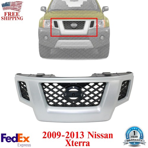 Grille Assembly Painted Silver Shell & Gray Insert For 2009-2013 Nissan ...