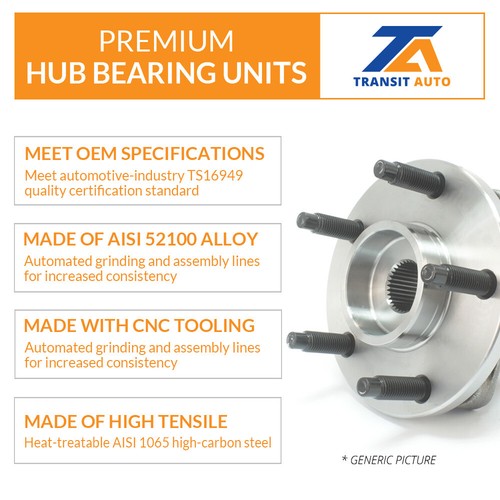 Front Hub Bearing Assembly Coat Brake Rotor Pad Kit For 2008-2015 Land ...