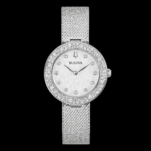 Bulova Crystal 96L329 Quartz Silver-Tone Dial Sapphire Stainless ...